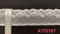 China 6.5cm Elastic Nylon Spandex Lace Trim with Single Scalloped Edge and Soft Mesh Base for T-shirt and Ladies Apparel for sale