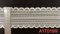 China 8cm Symmetrical Wavy Edge Stretch Lace Trim with Fine Geometric Mesh for Tee Dress and Loungewear for sale