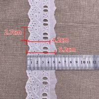 China 100% Cotton Floral Embroidery Lace Trim with Scalloped Edge for Garments and Home Textiles for sale