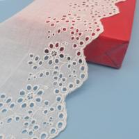 China White Cotton Cutwork Lace Trim with Scalloped Edge and Floral Pattern for Clothing Sewing Accessories for sale