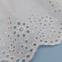 China White Cotton Cutwork Lace Trim with Scalloped Edge and Floral Pattern for Clothing Sewing Accessories for sale