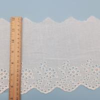 China White Cotton Cutwork Lace Trim with Scalloped Edge and Floral Pattern for Clothing Sewing Accessories for sale