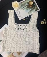 China Bohemian lace knit vest retro hollow knit V-neck sleeveless camisole tank top for sale