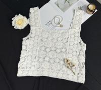 China Bohemian lace knit vest retro hollow knit V-neck sleeveless camisole tank top for sale