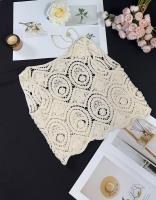 China Bohemian lace knit vest retro hollow knit V-neck sleeveless camisole tank top for sale