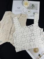 China Bohemian lace knit vest retro hollow knit V-neck sleeveless camisole tank top for sale