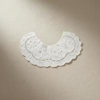 China Cotton Embroidery Detachable Peter Pan Collar Vintage Floral Eyelet Lace Fake Collar For Women Dress Blouse Decor for sale