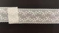 China 6.5cm Elastic Leaf Pattern Nylon Spandex Lace Trim with Scalloped Edge for Lingerie and Dress for sale
