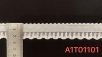 China 2.5cm Width Hollow Mesh Elastic Lace Trim with Double Scalloped Wavy Edge for Lingerie and Sleepwear for sale