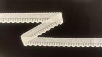 China 2.5cm Width Hollow Mesh Elastic Lace Trim with Double Scalloped Wavy Edge for Lingerie and Sleepwear for sale