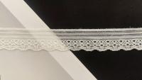 China 2.5cm Width Scalloped Edge Hollow Mesh Elastic Nylon Spandex Lace Trim for Lingerie and Garment Accessories for sale