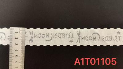 China 3.1cm Sweet Cartoon Rabbit & Moon Alphabet Stretch Lace Trim Lightweight Breathable for Nightwear and Garment Decoration for sale
