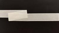 China 2.7cm Soft Stretchable Rhombus Lace Trim with Distinct Slant Mesh for Apparel Hemming for sale