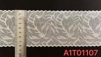 China 8cm Width Breathable Mesh Custom Color Elastic Lace Trim with Scalloped Edge for Bridal Dress and Nightwear for sale