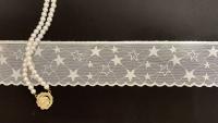 China 5cm Width Star Hollow Design Breathable Mesh Elastic Lace Trim for Kids Dress and Hair Accessories for sale