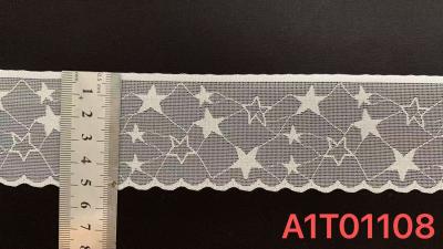 China 5cm Width Star Hollow Design Breathable Mesh Elastic Lace Trim for Kids Dress and Hair Accessories for sale