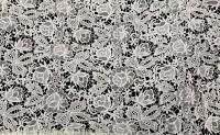 China Vintage Rose Floral Hollow Out Water-soluble embroider polyester Lace Fabric for Bridal Gown Garment for sale