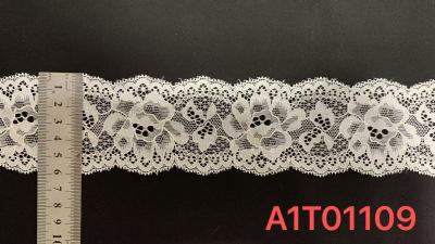 China 6cm Width Floral Lace Trim with Sheer Hollow Mesh and Soft Lightweight Fabric for Bridal Dress & Lingerie for sale