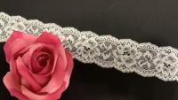 China 6cm Width Floral Lace Trim with Sheer Hollow Mesh and Soft Lightweight Fabric for Bridal Dress & Lingerie for sale