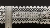 China Premium Milk Silk Lace Trim with Scalloped Edge and 3D Floral Pattern for Skin-Friendly Apparel Decoration for sale