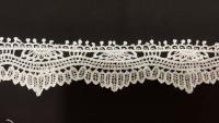 China Wholesale 6cm Width Double Scalloped Skin Friendly Milk Silk Floral Lace Trim for Wedding Dress and Lingerie for sale