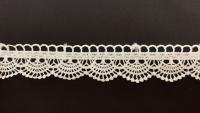 China 3cm Width Premium Milk Silk Floral Lace Trim with Scallop Edge and 3D Floral Pattern for Garments and DIY Crafts for sale