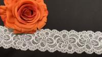 China 3.5cm Width Scalloped Edge Floral Lace Trim with Breathable Hollow Weave for Lingerie and Dresses for sale
