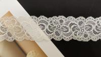 China 3.5cm Width Scalloped Edge Floral Lace Trim with Breathable Hollow Weave for Lingerie and Dresses for sale