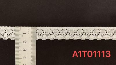 China 1.5cm Width Geometric Pattern Narrow Lace Trim With Sturdy Weave For Garment Hemming & Hand Craft for sale