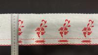 China Middle Eastern Style Cotton Lace Trim with Scalloped Edge and 11cm Width for Garment Decoration for sale