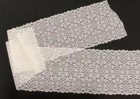 China A1Z017   18CMElastic White Lace Trim With Rhombus Leaf Pattern, Soft Stretch Lace For Lingerie Dress Skirt Decoration for sale
