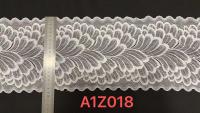 China 19CM Wide Stretch White Lace Trim A1Z018 Peacock Feather Pattern Elastic Lace For Lingerie Nightgown Dress Decoration for sale