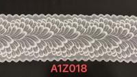 China 19CM Wide Stretch White Lace Trim A1Z018 Peacock Feather Pattern Elastic Lace For Lingerie Nightgown Dress Decoration for sale