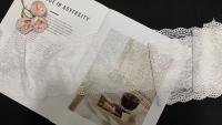China A1Z019 Floral Hollow Out Stretch Lace Trim, Double Scalloped White Elastic Lace Ribbon For Lingerie Dress Pajama Garment Decoration for sale