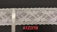 China A1Z019 Floral Hollow Out Stretch Lace Trim, Double Scalloped White Elastic Lace Ribbon For Lingerie Dress Pajama Garment Decoration for sale