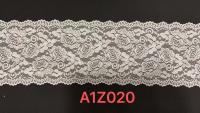 China A1Z020 Vintage Rose Floral Elastic Lace Trim, Double Scalloped Hollow Out White Lace Ribbon For Lingerie Dress Nightgown Decoration for sale