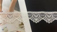 China 5cm Scalloped Nylon Spandex Lace Trim Skin-friendly Elastic Lace for Lingerie Dress Decoration for sale