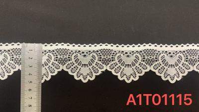 China 5cm Scalloped Nylon Spandex Lace Trim Skin-friendly Elastic Lace for Lingerie Dress Decoration for sale
