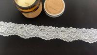 China 3.8cm Scalloped Nylon Spandex Lace Trim with Hollow-out Patterns for Dress & Lingerie Trimming for sale