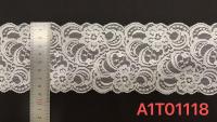 China 8.5cm Delicate Scalloped Floral Lace Trim with Dense Mesh Weave for Garment Edging for sale