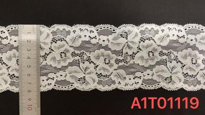 China Wide Floral Lace Trim with Layered Hollow Flower Patterns and Stretchy Soft Yarn for Dress and Lingerie for sale