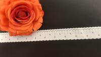 China 2.5cm Width Scalloped Lace Trim with Dotted Hollow Motifs and Soft Fabric for Lingerie and Dress Decoration for sale