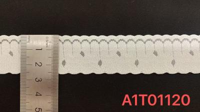 China 2.5cm Width Scalloped Lace Trim with Dotted Hollow Motifs and Soft Fabric for Lingerie and Dress Decoration for sale