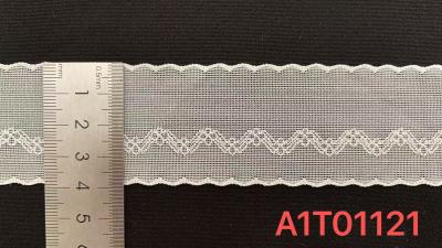 China 4cm Breathable Mesh Lace Trim with Double Scalloped Edges Ideal for Apparel Trimming Bulk Wholesale for sale