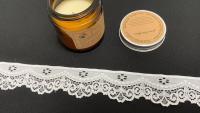 China 3.5cm Width Retro Lace Trim with Square Hollow Cutouts and Wavy Scallop Bottom for Lingerie and Dress Customization for sale