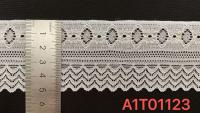China 5cm Multi-layer Segmented Elastic Lace Trim with Oval Hollow Patterns & Double Scalloped Layers for sale