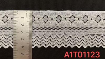 China 5cm Multi-layer Segmented Elastic Lace Trim with Oval Hollow Patterns & Double Scalloped Layers for sale