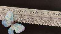China 5cm Multi-layer Segmented Elastic Lace Trim with Oval Hollow Patterns & Double Scalloped Layers for sale