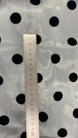 China Luxury 100% Polyester Organza Lace Fabric with Black Polka Flocking Dot Print for Home Decor & Clothing for sale