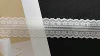 China 3cm Width Nylon Spandex Floral Lace Trim with Scalloped Edge for Lingerie Decoration for sale